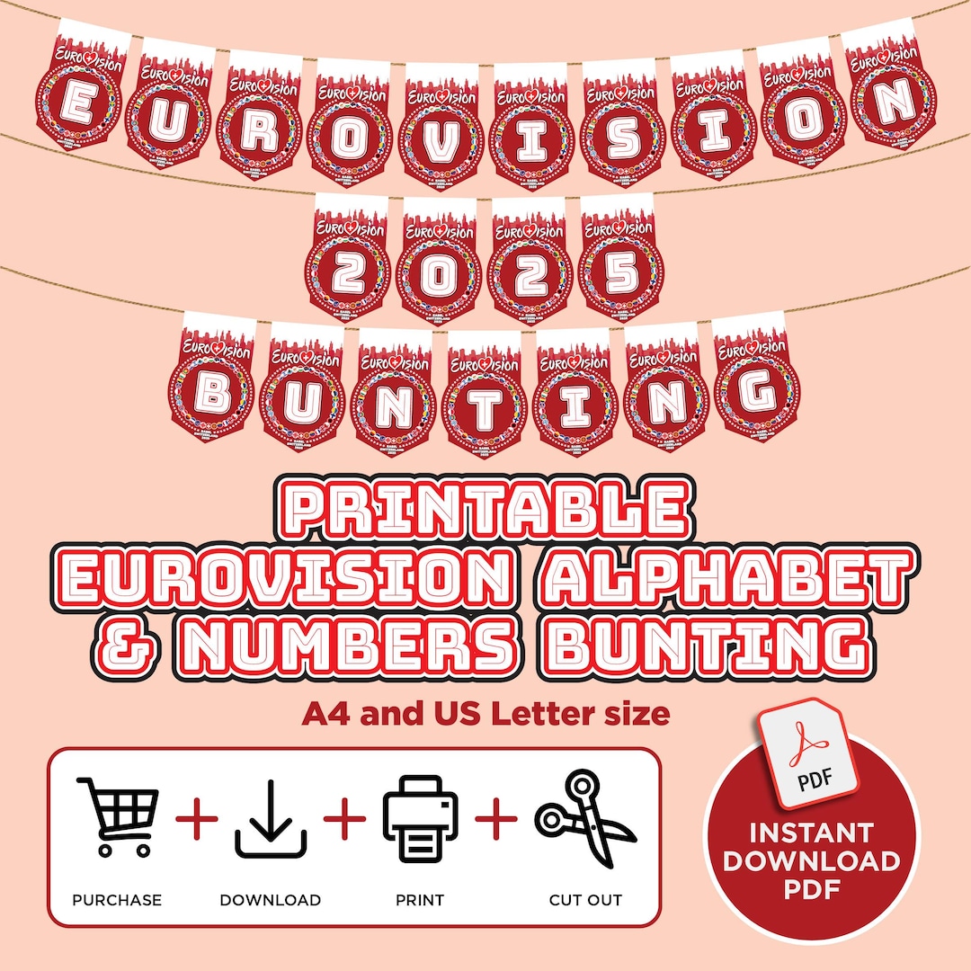 Eurovision Song Contest 2025 Bunting Eurovision Party Decorations ...