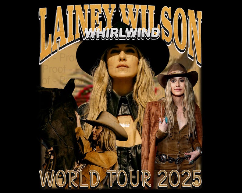 Lainey Wilson Whirlwind World Tour 2025 Tshirt PNG Design, Bootleg Tee ...