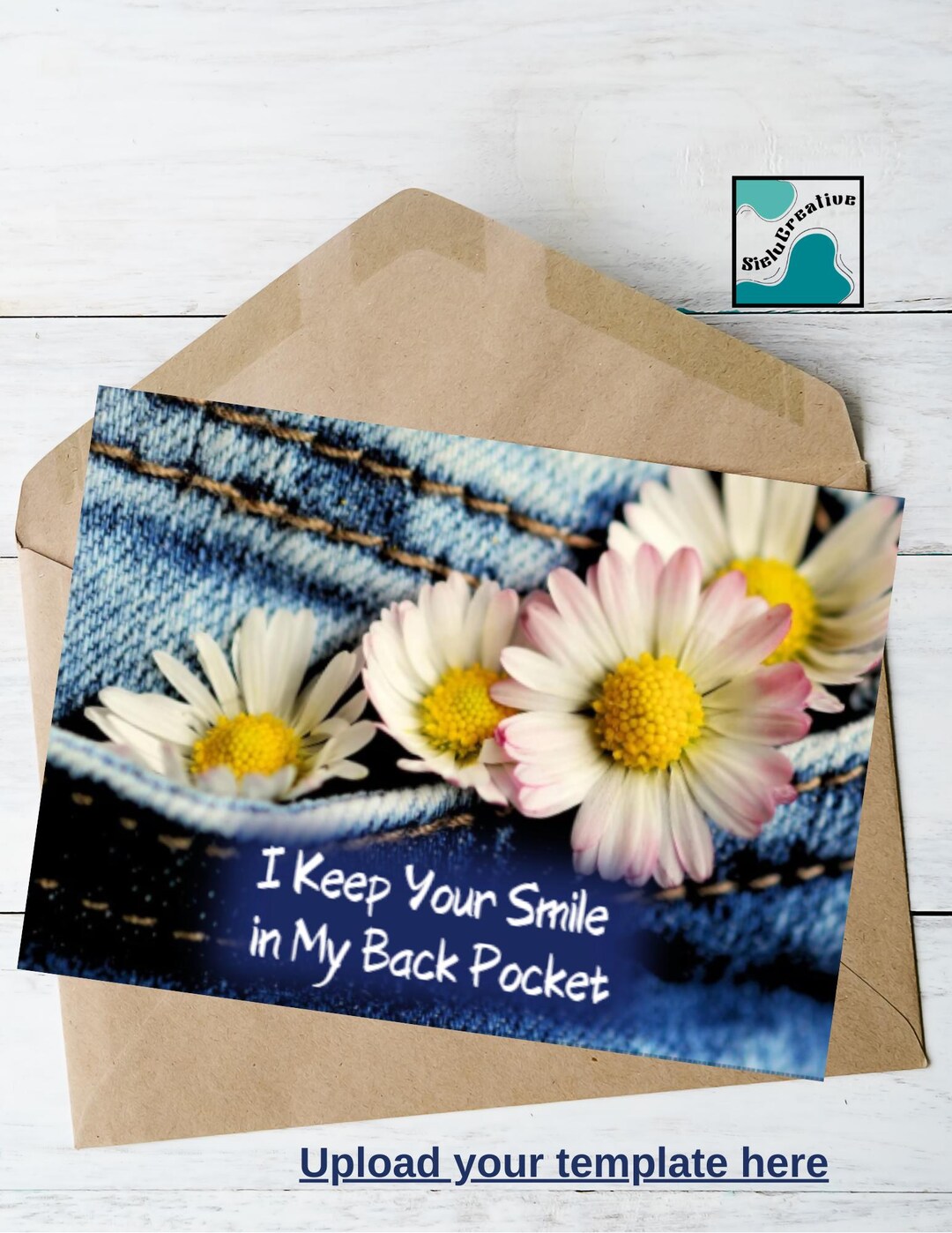 Printable I Keep Your Smile in My Back Pocket Card- Digital Poetic Card ...