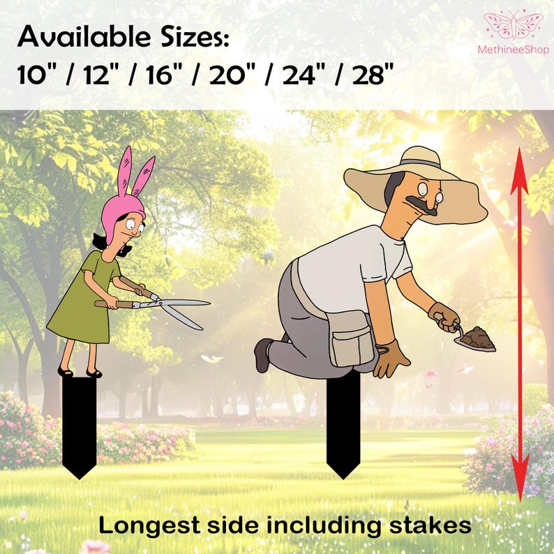 Bob's Burgers Garden Metal Stake,characters Garden Decor,gift for ...
