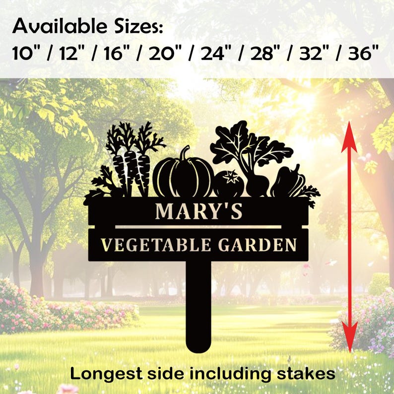 Personalized Vegetables Garden Metal Stake,custom Vegetables Garden ...