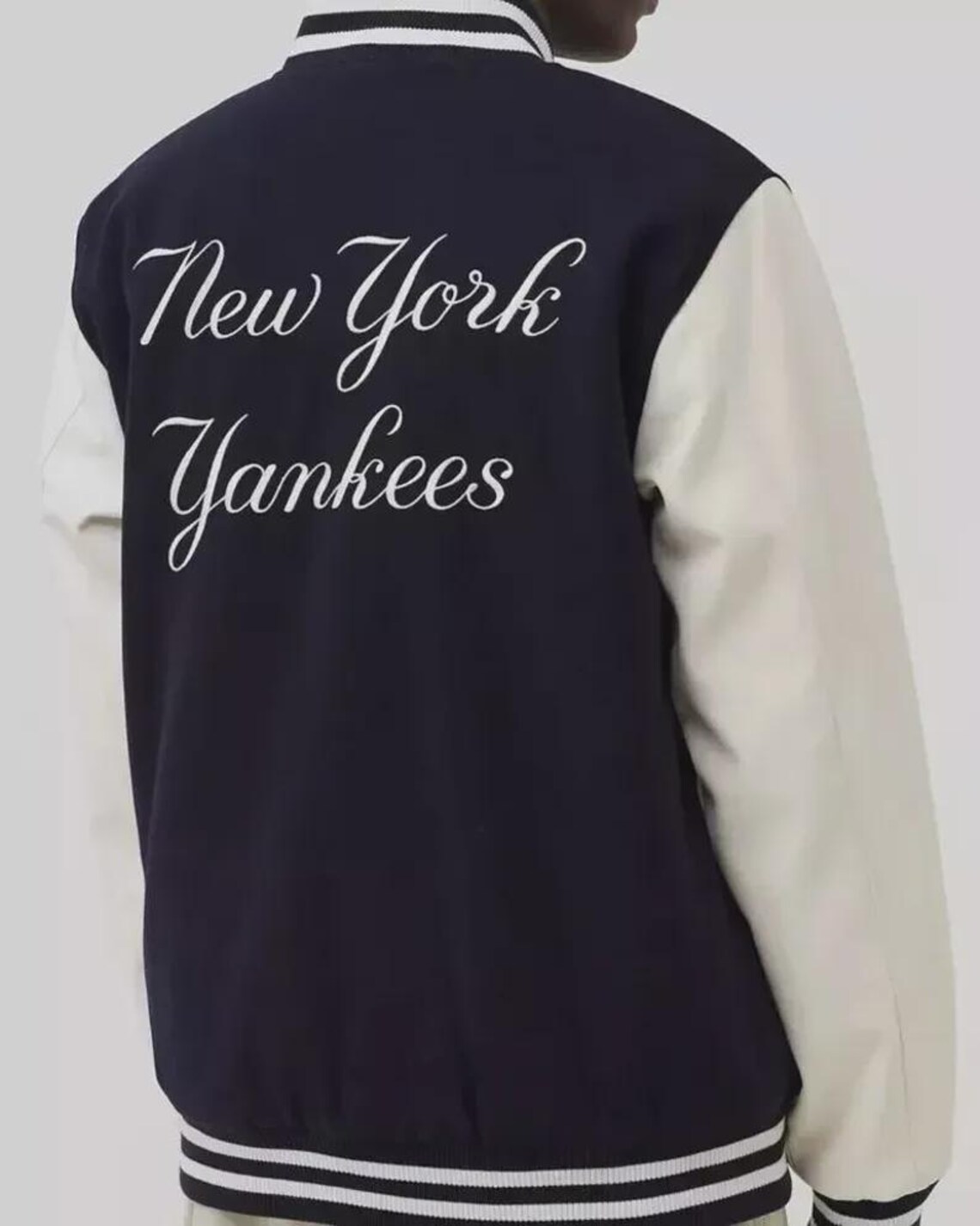 Men's NY Yankees Wool Letterman Jacket, Leather Sleeves, Embroidered ...