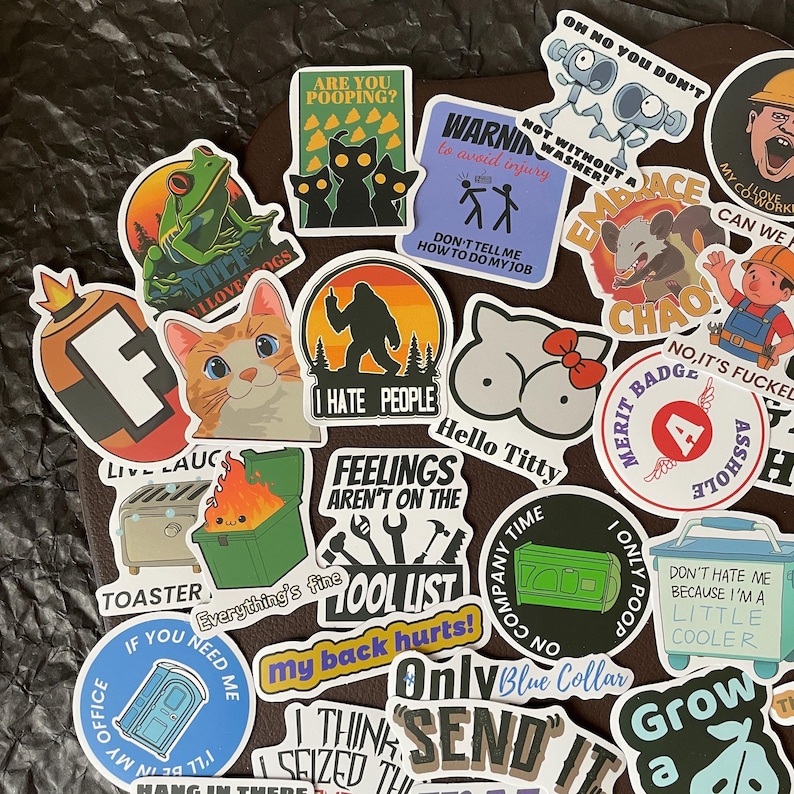 Funny Prank Meme Stickers, Luggage Skateboard Text Decoration Stickers ...