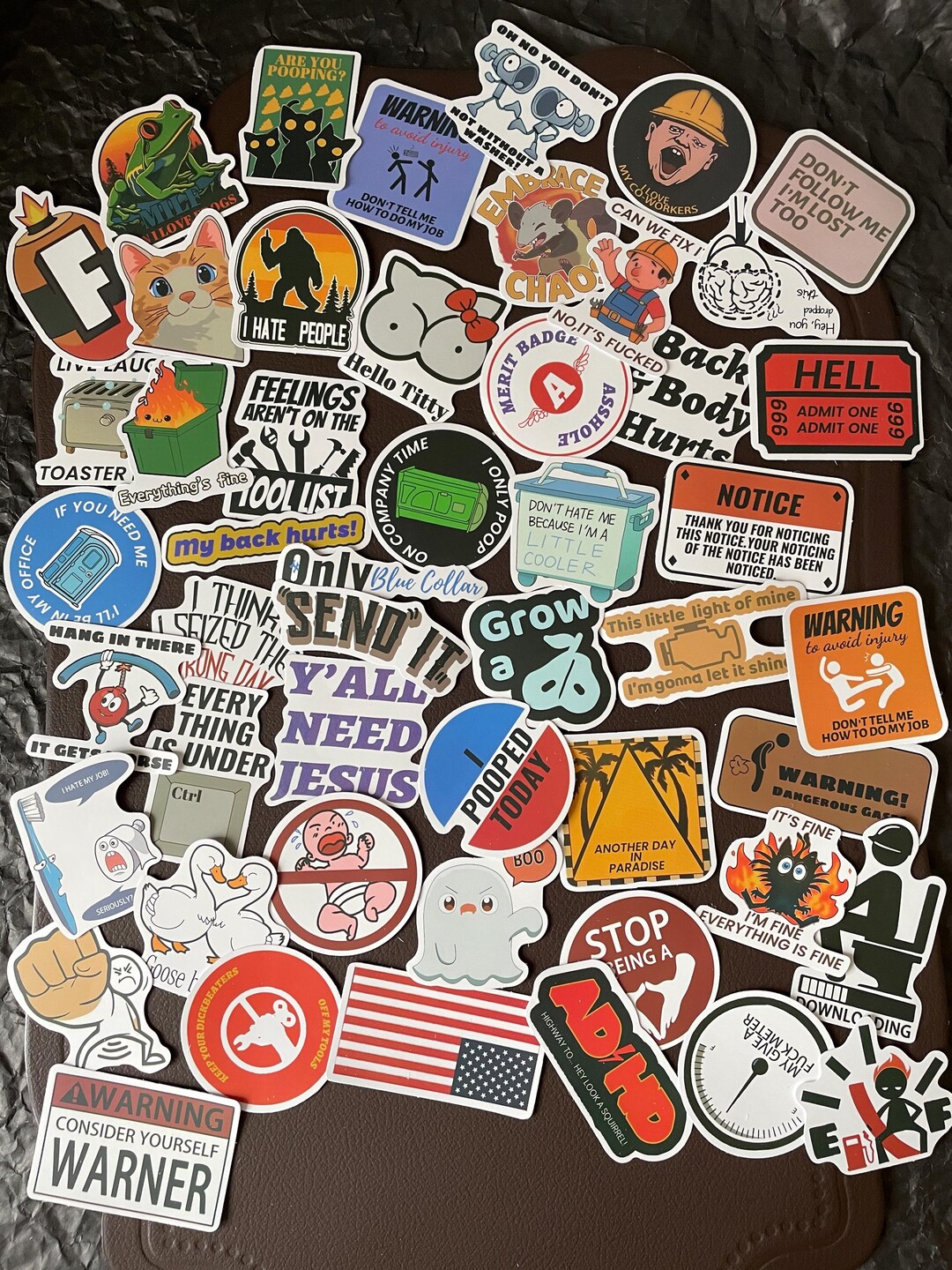 Funny Prank Meme Stickers, Luggage Skateboard Text Decoration Stickers ...