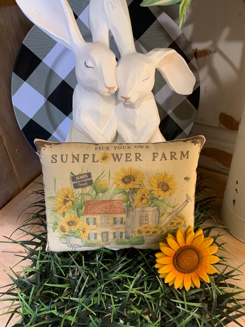 Vintage Reproduction Pick Your Own Sunflower Farm Vintage (7”x 7 ...