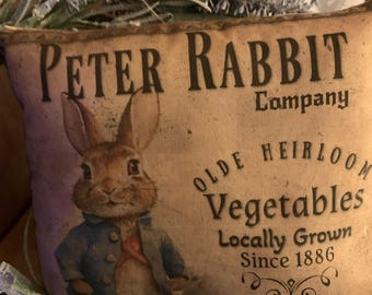 Primitive Vintage Reproduction Peter Rabbit Beatrix Potter Flower ...