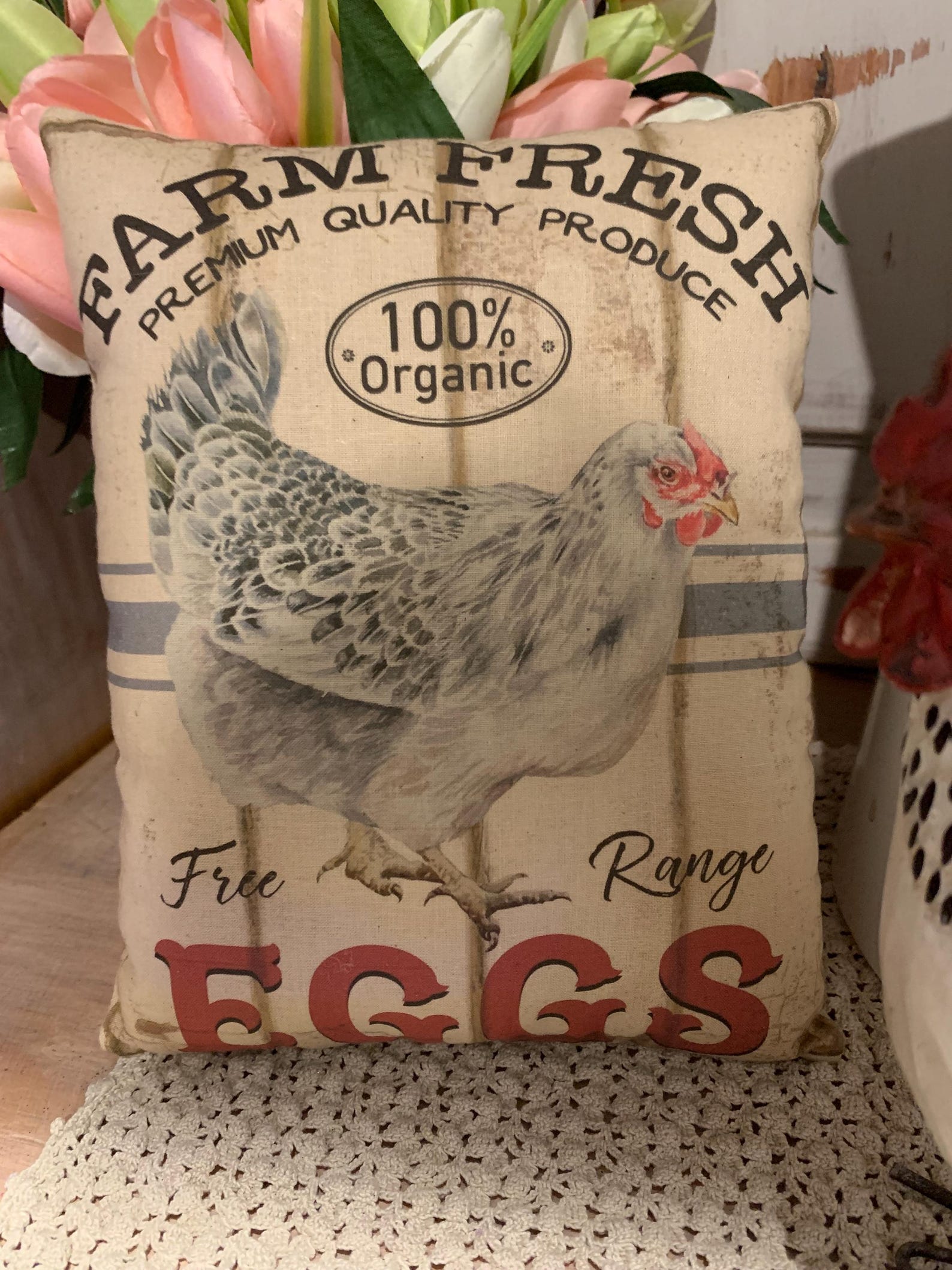 New~~ Primitive Vintage Reproduction Farm Fresh Eggs Art Print Bowl ...