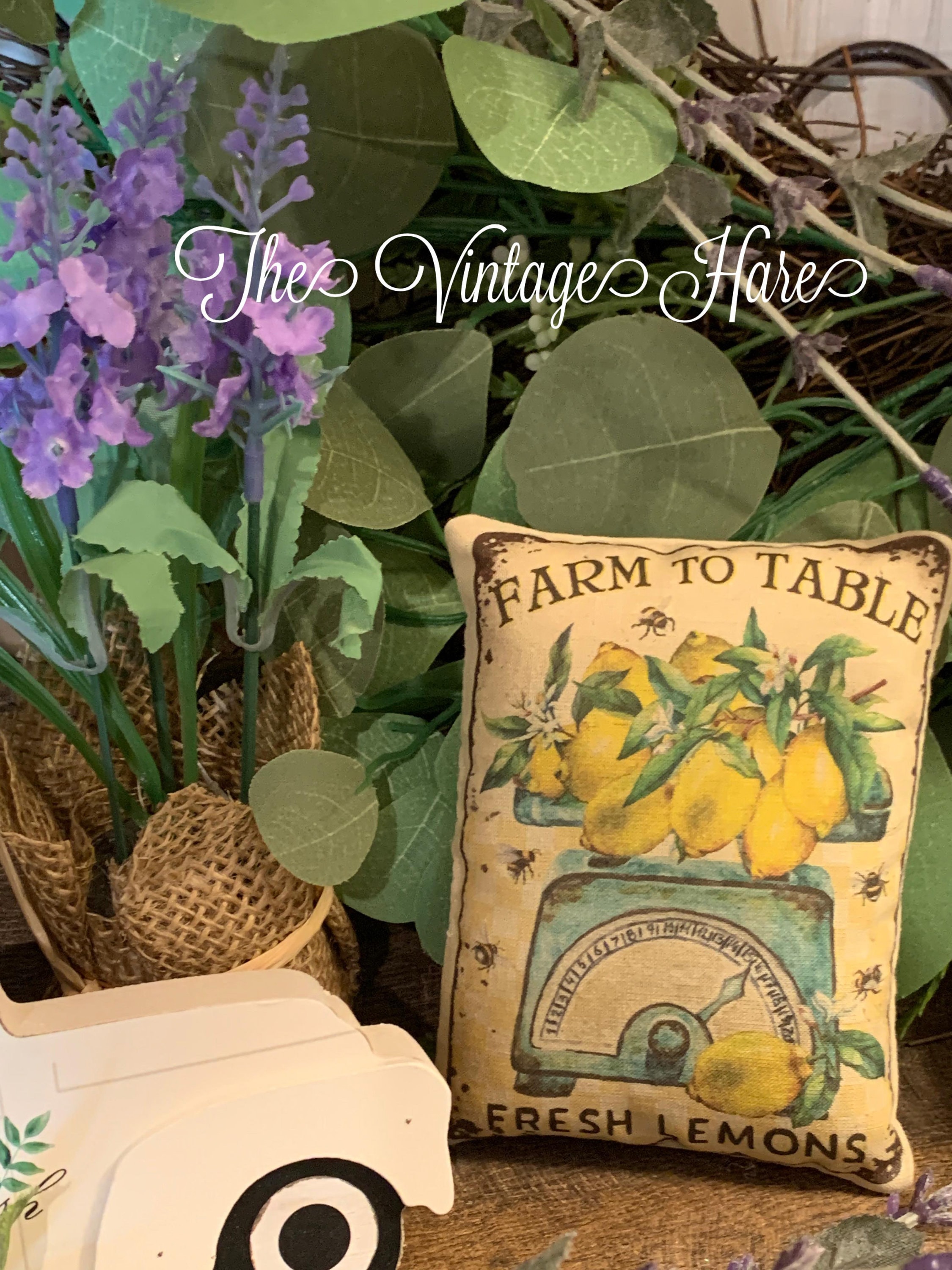 NEW Vintage Farm to Table Fresh Lemon Farmhouse Art Print - Etsy