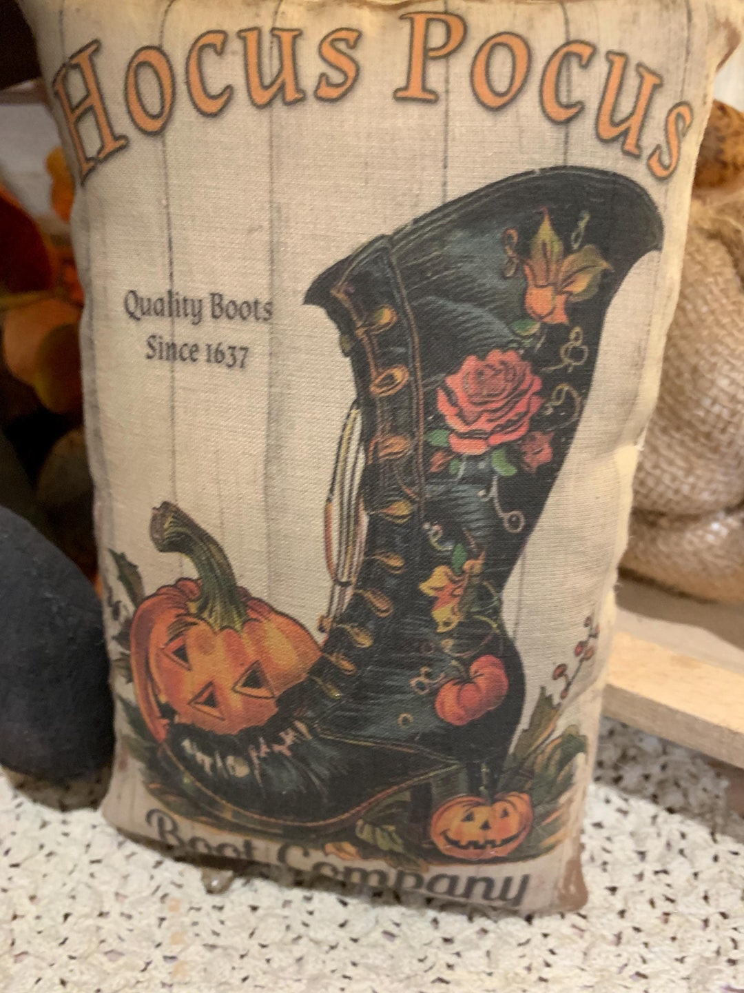 New~~ Primitive Vintage Hocus Pocus Witch Boot Halloween Art Print Bowl ...