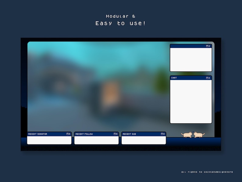 Cozy Cat | Animated Stream Overlay Pack | Overlays + Scenes ...