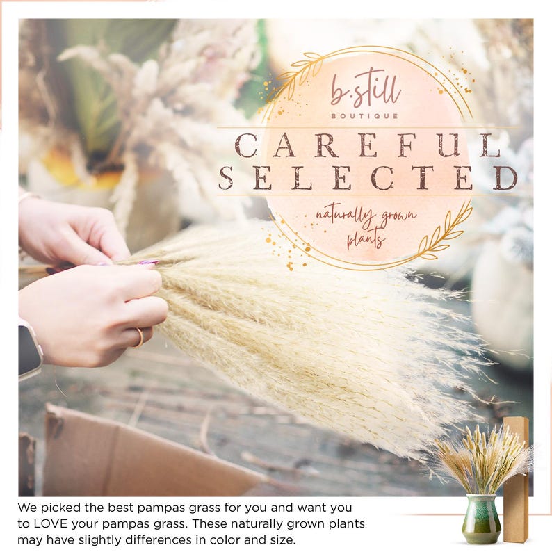 Natural Dried Pampas Grass Bouquet: Boho Wedding Decor, Eucalyptus ...