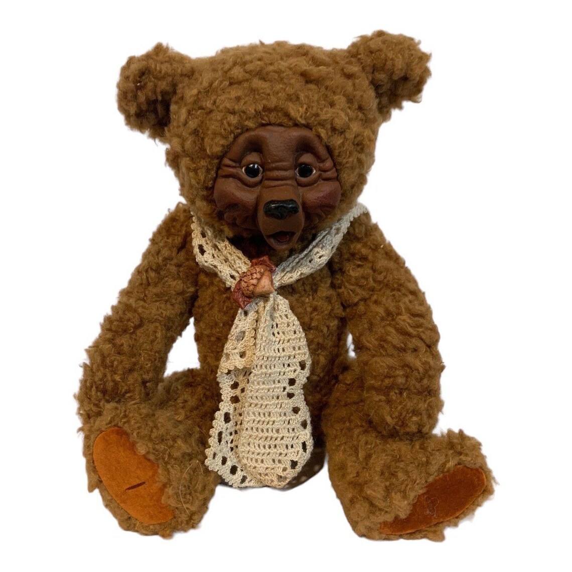Vintage GUND Cinnabear Nana Nutmeg Plush Bear Doll Brown Curly Mohair ...