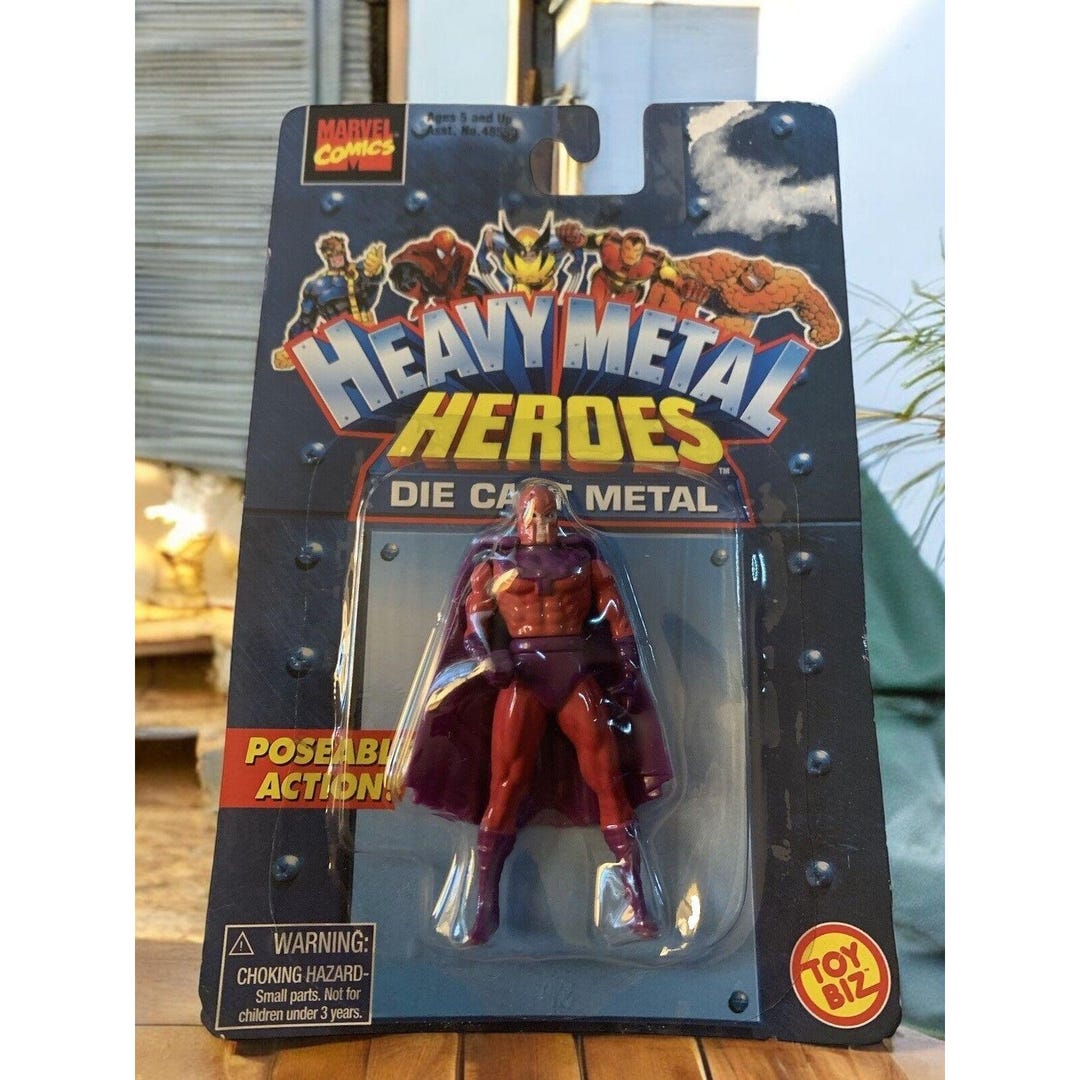 Spiderman X-men Heavy Metal Marvel Poseable Die-cast Toy Biz Figures ...