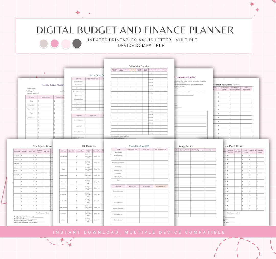 Aesthetic Budget Planner, Minimalist Finance Organizer, Expense ...