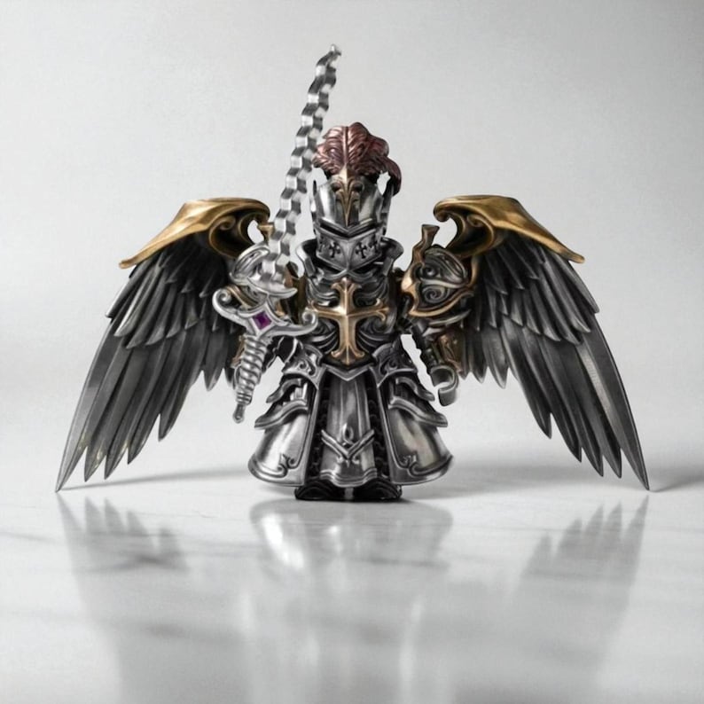 Paladin Magnetic Metal Figurine, Detachable Copper Desktop Decoration ...