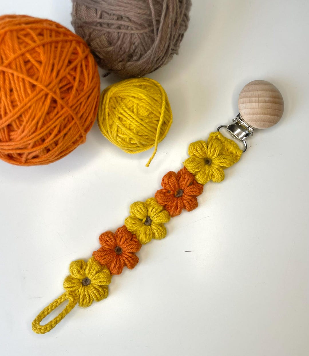 Sunflower | Pacifier Clip | Pacifier Holder | Napp Hållare | Babyshower ...