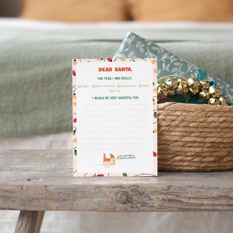 Printable Santa Letter | Grumpy Cat | Yeah Yeah... Whatever - Etsy