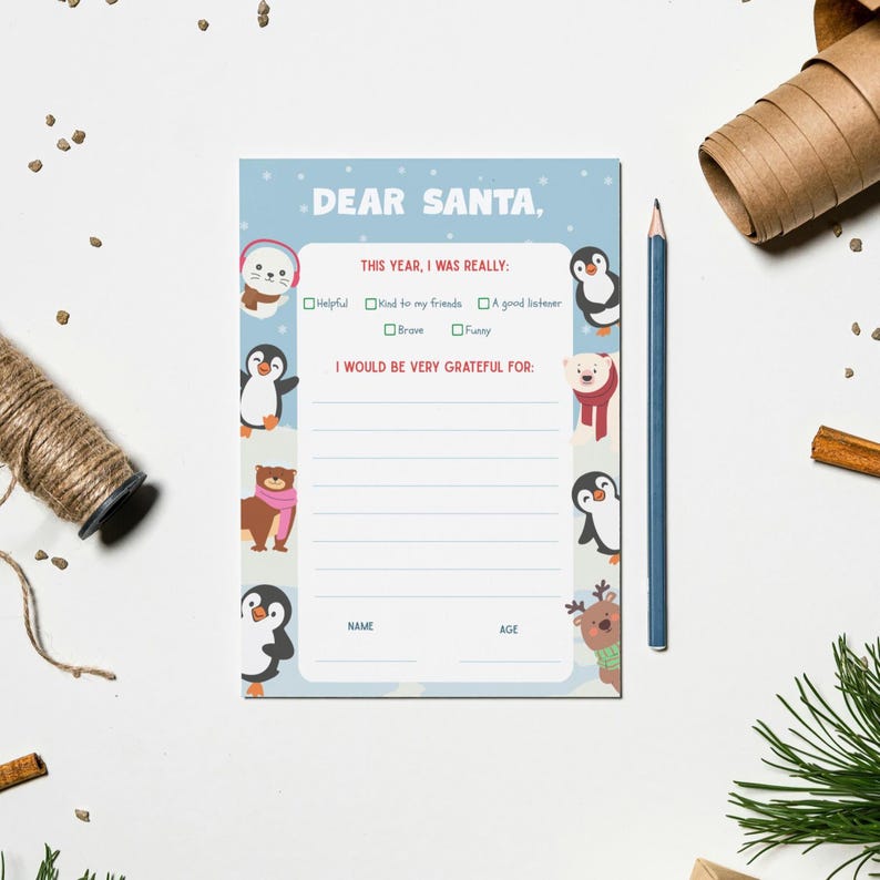 Printable Santa Letter | Animals | the North Pole Friends - Etsy