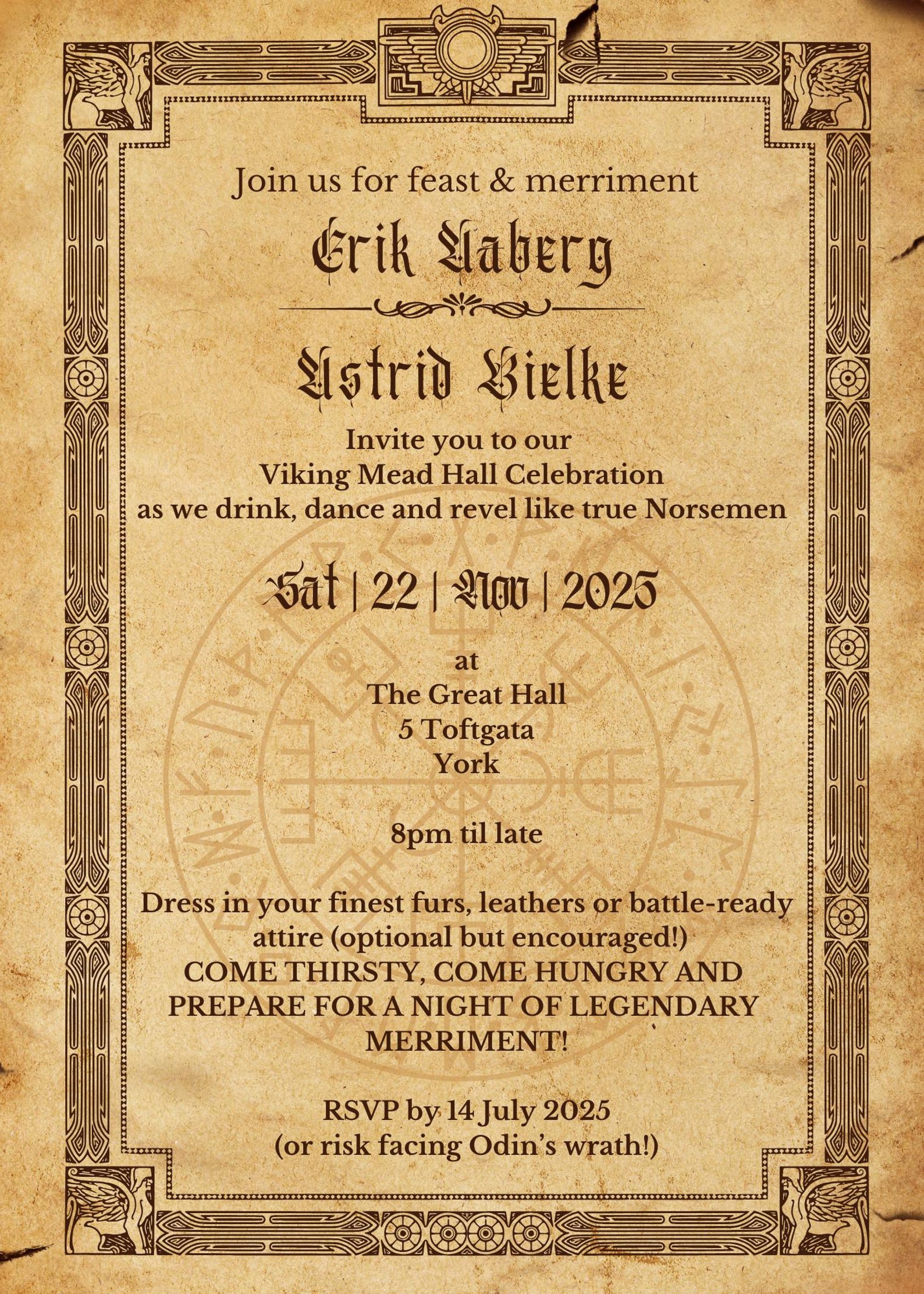 Viking Themed Wedding Invitation Bundle | Save the Date | RSVP ...