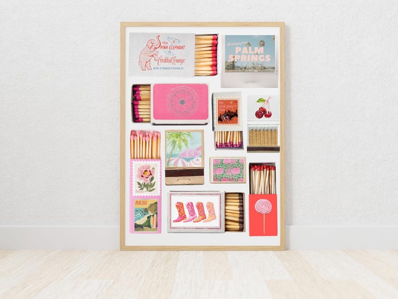 Blank Matchbook Art Template, Pink - DIY | Digital Matchbox Art | DIY ...