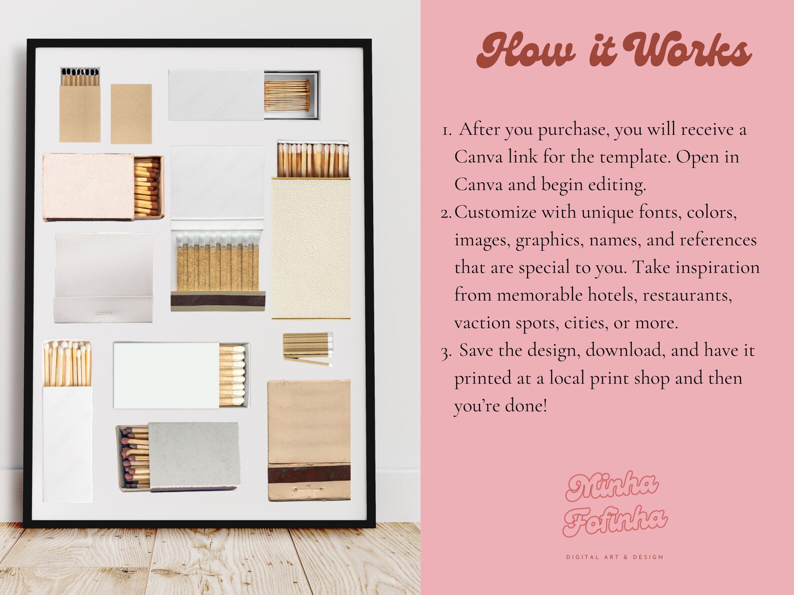 Blank Matchbook Art Template, Pink - DIY | Digital Matchbox Art | DIY ...