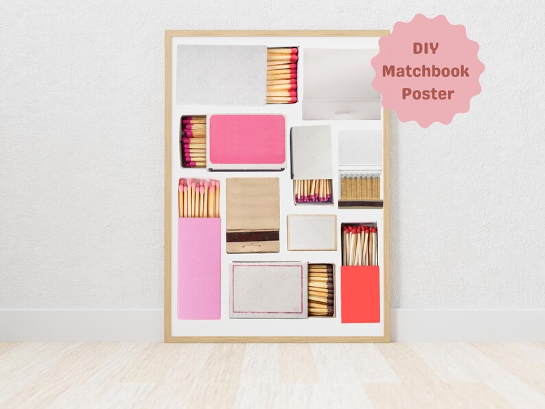 Blank Matchbook Art Template, Pink - DIY | Digital Matchbox Art | DIY ...