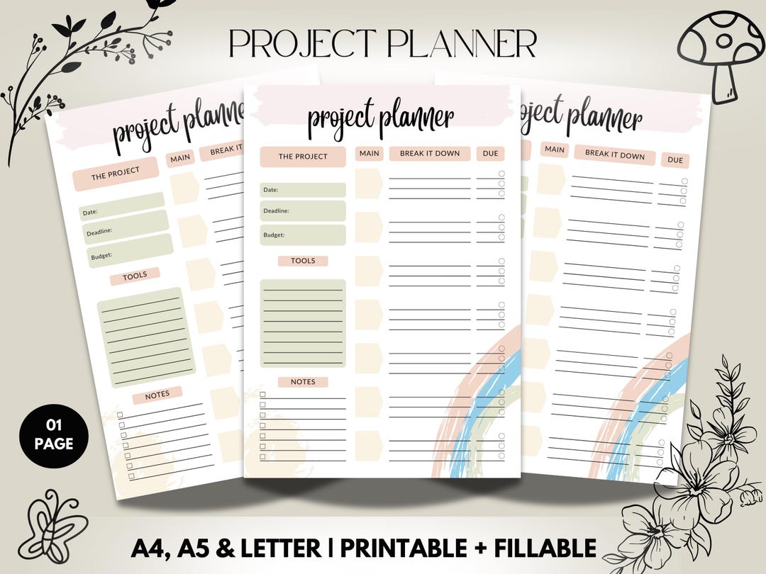 Project Planner, Digital Planner 2025, Project Tracker, Small Business ...
