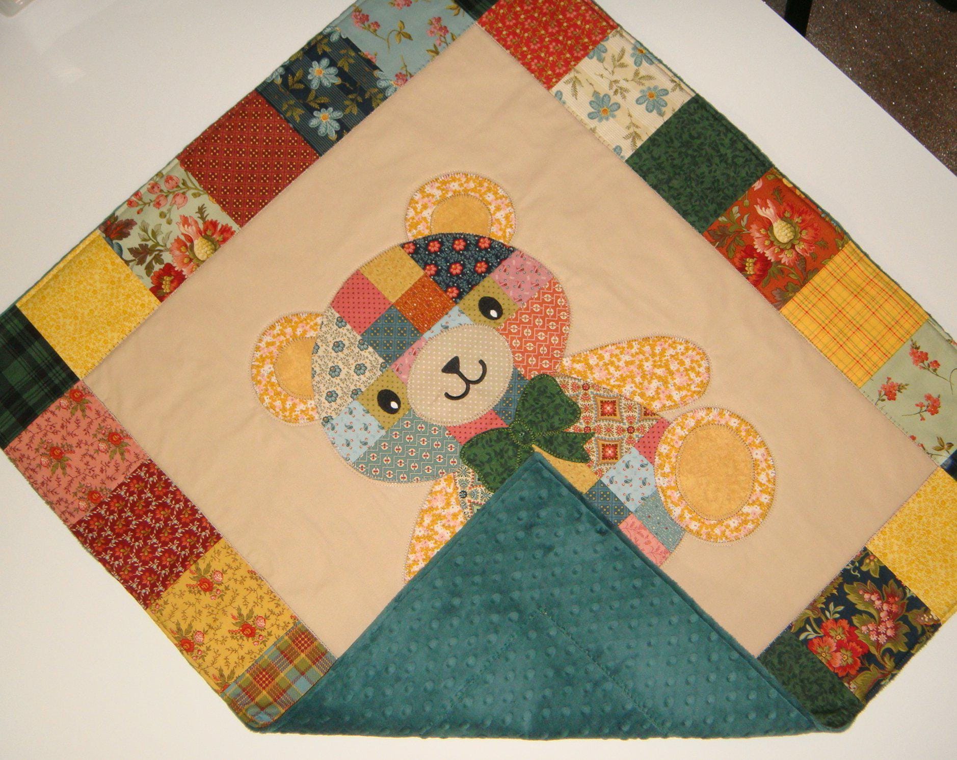 Patchwork Bear Quilt - Baby Quilt - Minky Backing - Etsy