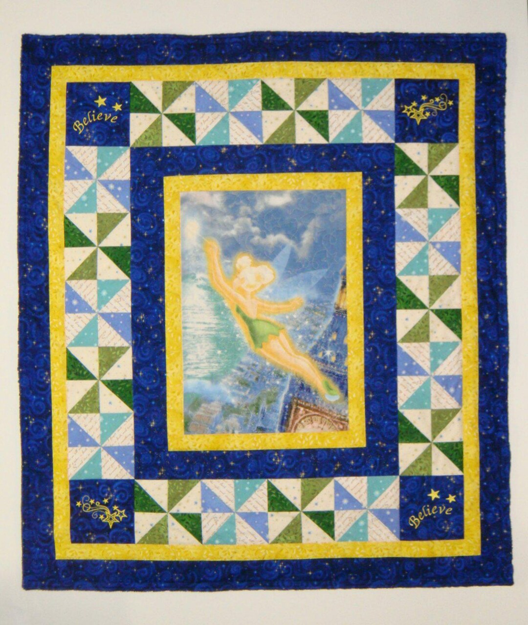 Ready to Ship - Tinkerbell Baby / Toddler Quilt - Embroidered - Minky ...