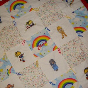 Rainbow Brite Quilt - Custom Embroidered Baby / Toddler Quilt - Rainbow ...