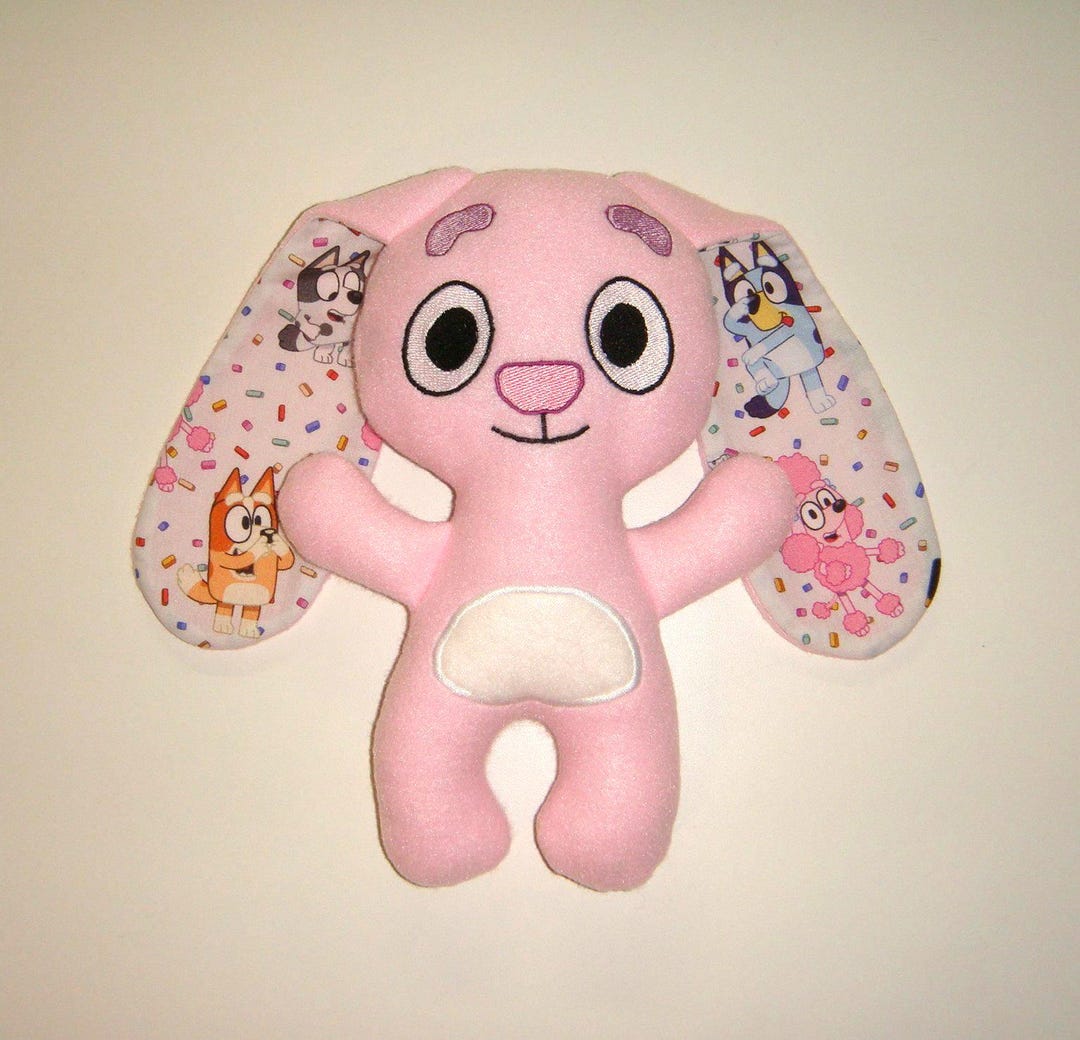 Floppy Eared Pink Bunny Plushie: Soft Fleece Stuffie Doll - Etsy