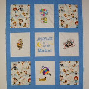 Up the Movie Quilt - Custom Embroidered Toddler or Baby Quilt / Blanket ...