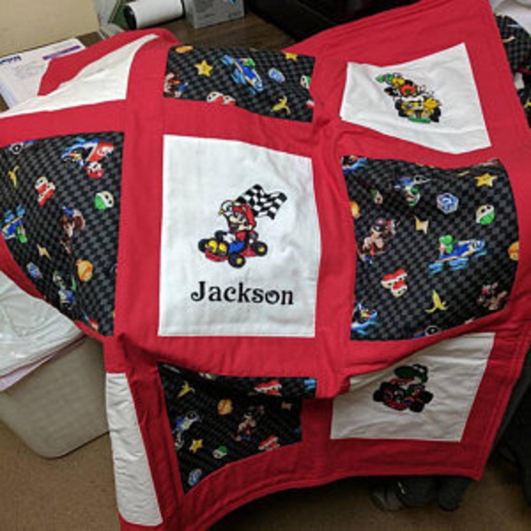 Custom Embroidered Super Mario Brothers Baby/toddler Quilt - Choose the ...