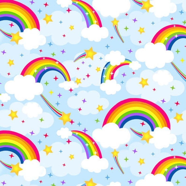 Rainbow Brite Quilt - Custom Embroidered Baby / Toddler Quilt - Rainbow ...