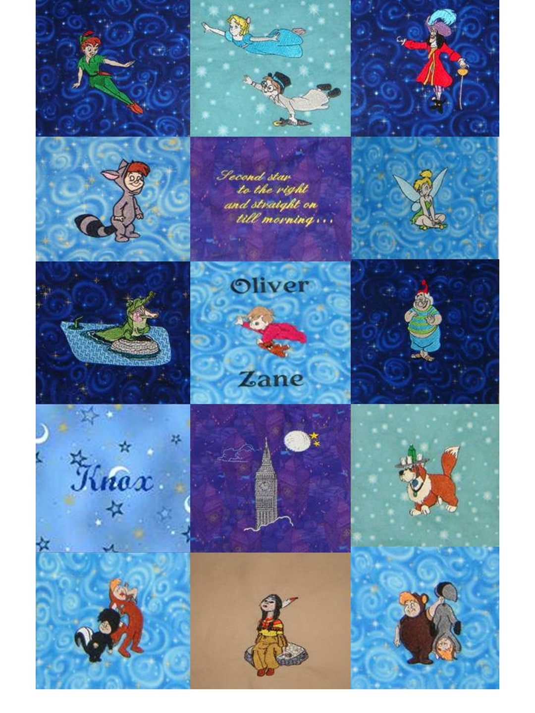 Embroidered Peter Quilt Blocks - Fabric & Character Choice - Captain ...