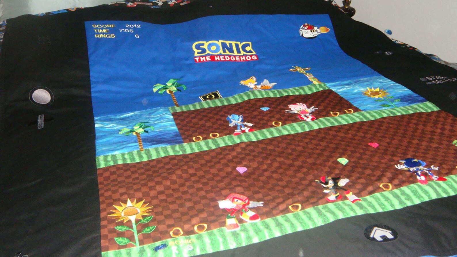 Custom Embroidered Sonic the Hedgehog Lap Quilt - 50 X 50 - Baby ...