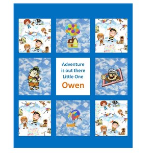 Up the Movie Quilt - Custom Embroidered Toddler or Baby Quilt / Blanket ...
