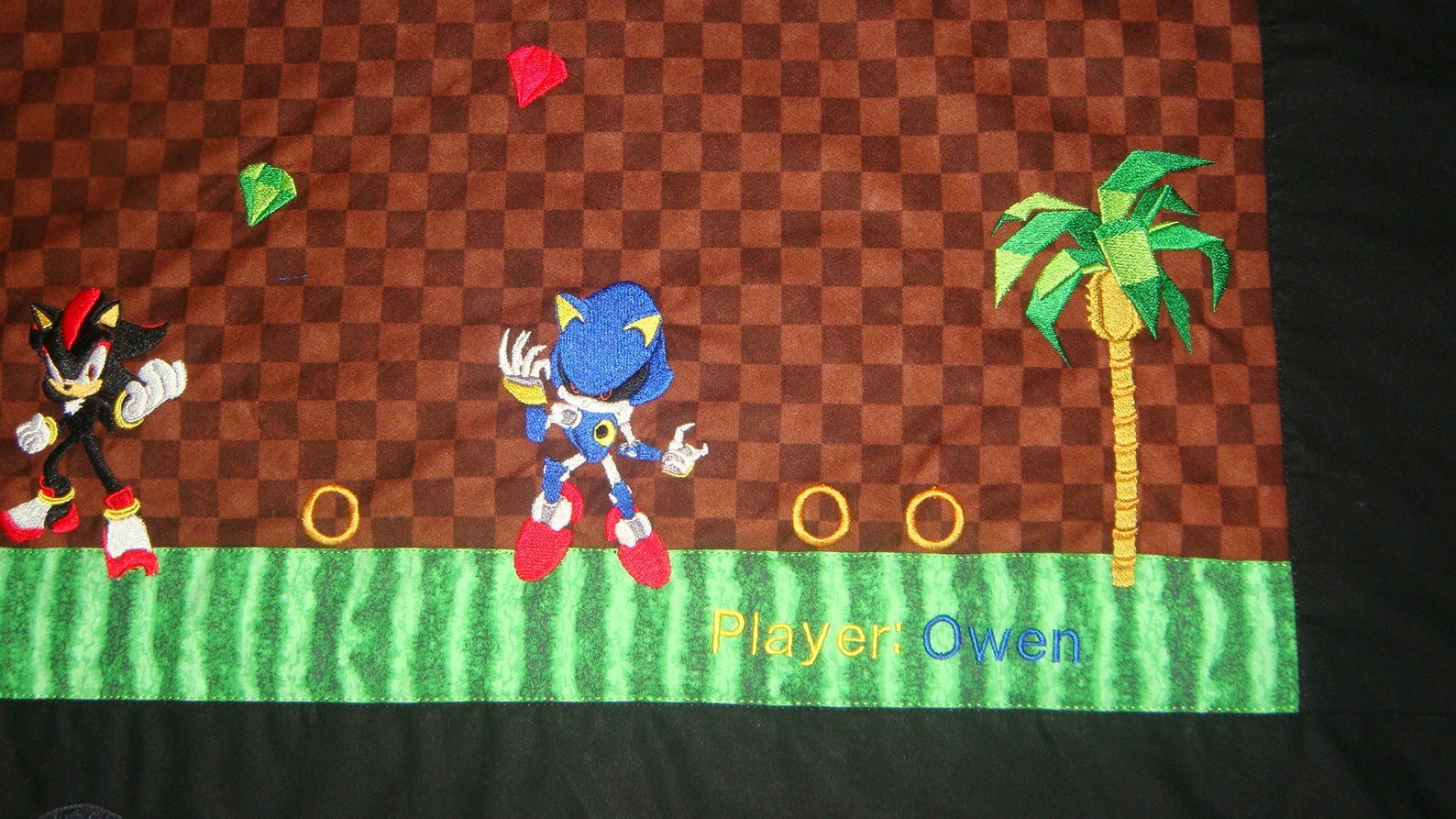 Custom Embroidered Sonic the Hedgehog Lap Quilt - 50 X 50 - Baby ...