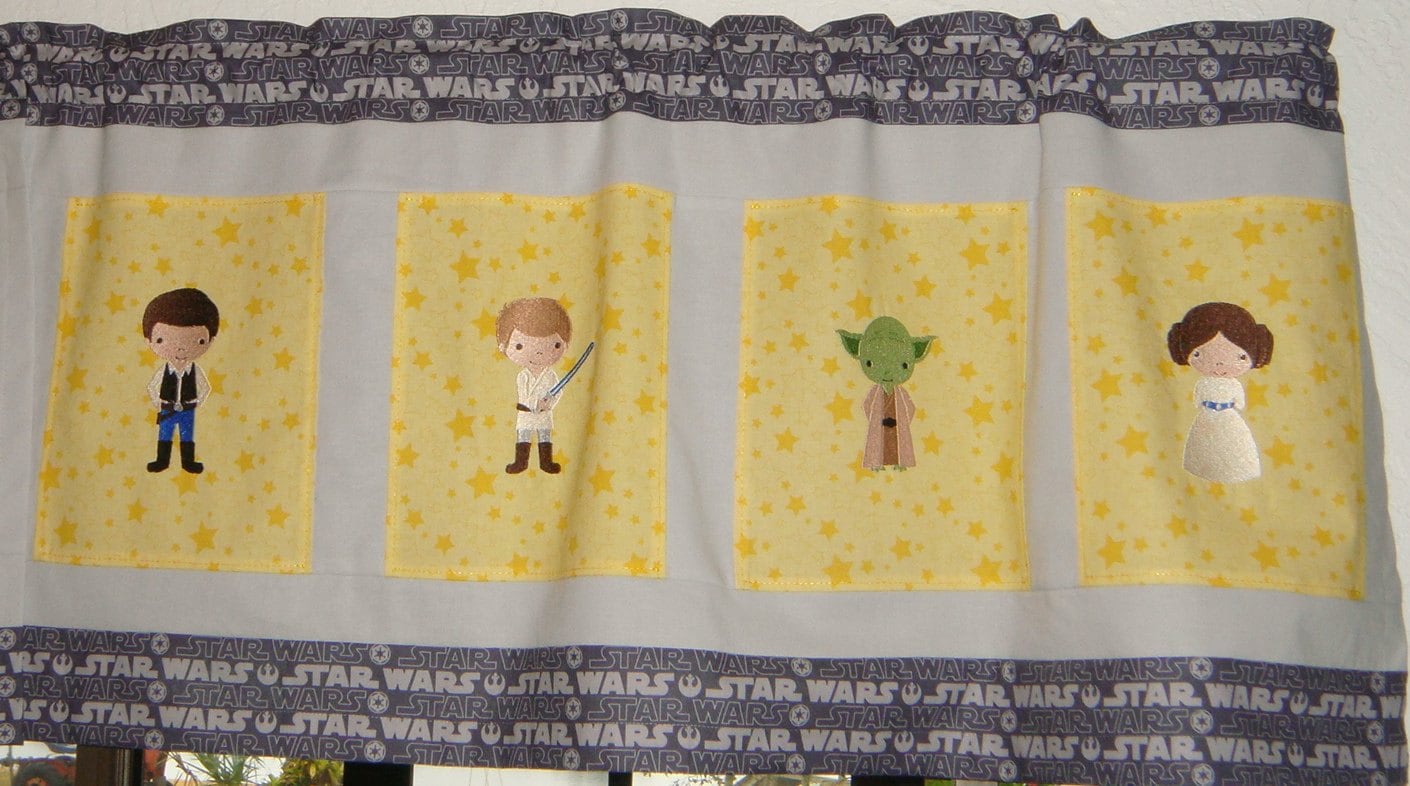Custom Embroidered Star Wars Window Valance - Choose the Fabrics - Any ...