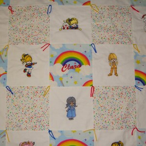 Rainbow Brite Quilt - Custom Embroidered Baby / Toddler Quilt - Rainbow ...