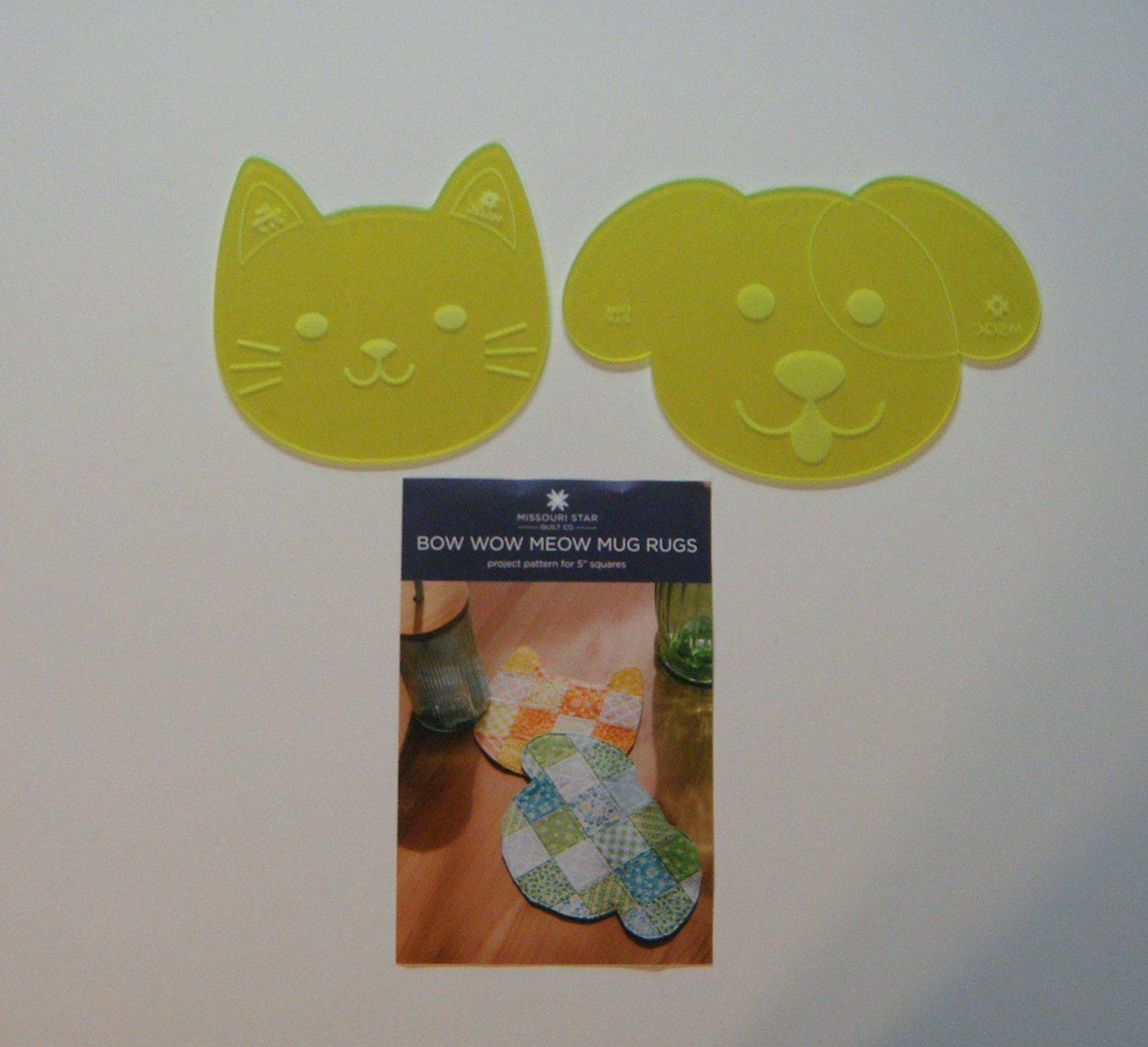 Missouri Star Quilt 2025 Bow Wow Meow Mug Rug Templates and Pattern ...