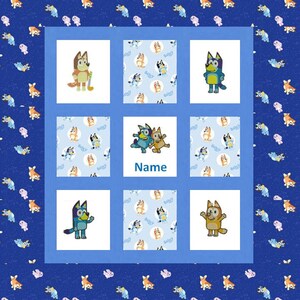Bluey and Friends Toddler Quilt Custom Made Embroidered Images ...