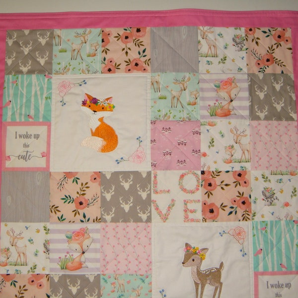Woodland Baby Quilt - Etsy