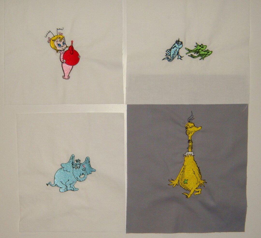 Dr. Seuss Embroidered Images - Quilt Blocks - I Spy Blocks - DIY Crafts ...
