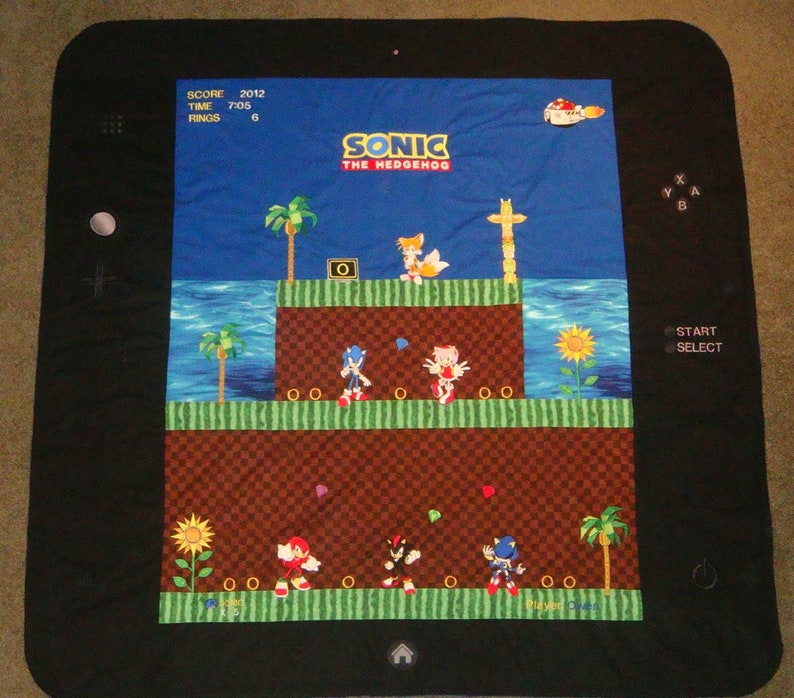 Custom Embroidered Sonic the Hedgehog Lap Quilt - 50 X 50 - Baby ...