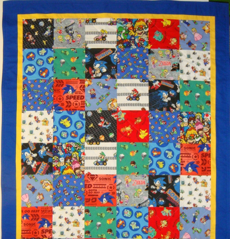 Custom Gamer Quilt – Sonic, Mario, Pokemon, Made to Order - Etsy