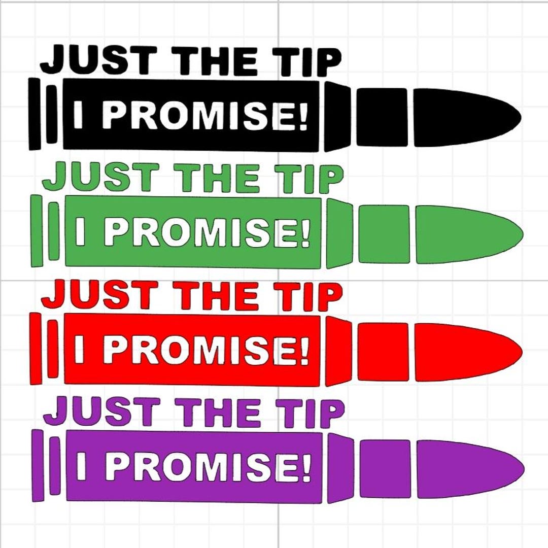 Just the Tip I Promise Vinyl Sticker Funny Stickers Car Van Racecar ...