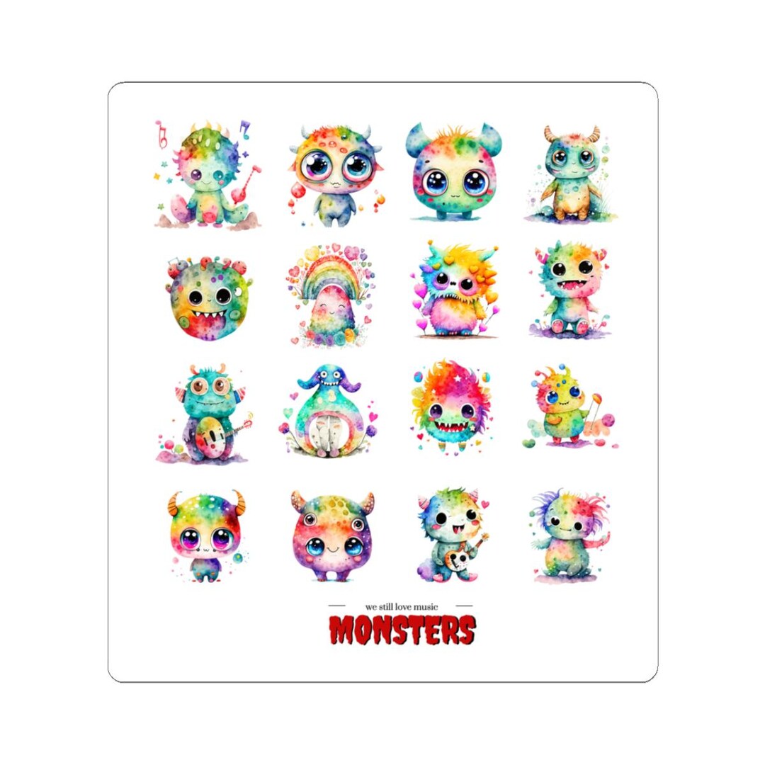 Monster Kiss-cut Stickers - Cute Colorful Decor for Kids, Fun Crafts ...