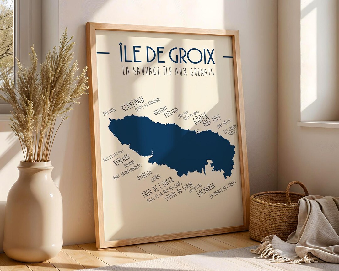 Groix Island Poster - Brittany - Printed Illustration for Interior ...