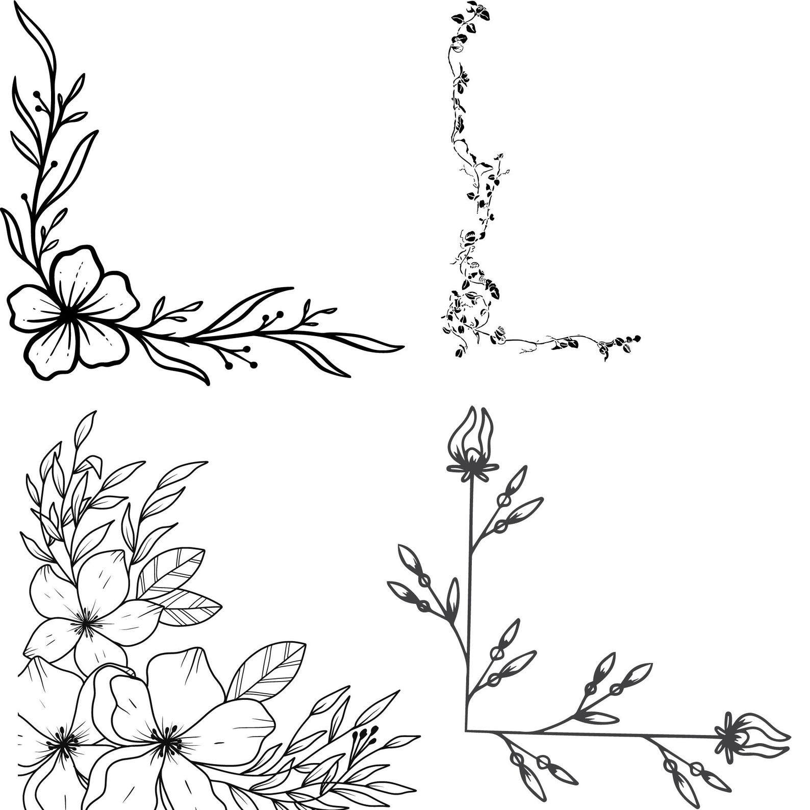 Corner Svg Bundle | Corner Svg | Floral Corner Svg Files | Decorative ...